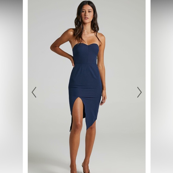 Showpo. | Dresses | Showpo Navy By Your Side Convertible Strapless ...